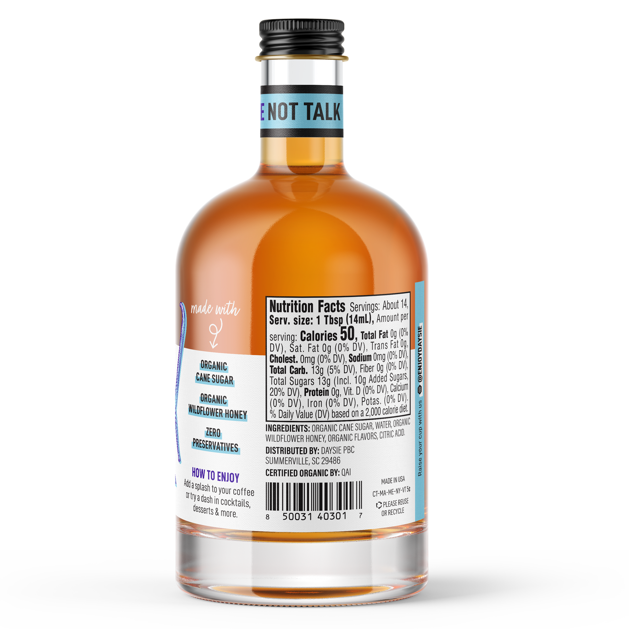 Daysie Organic Syrups - Madagascar Vanilla